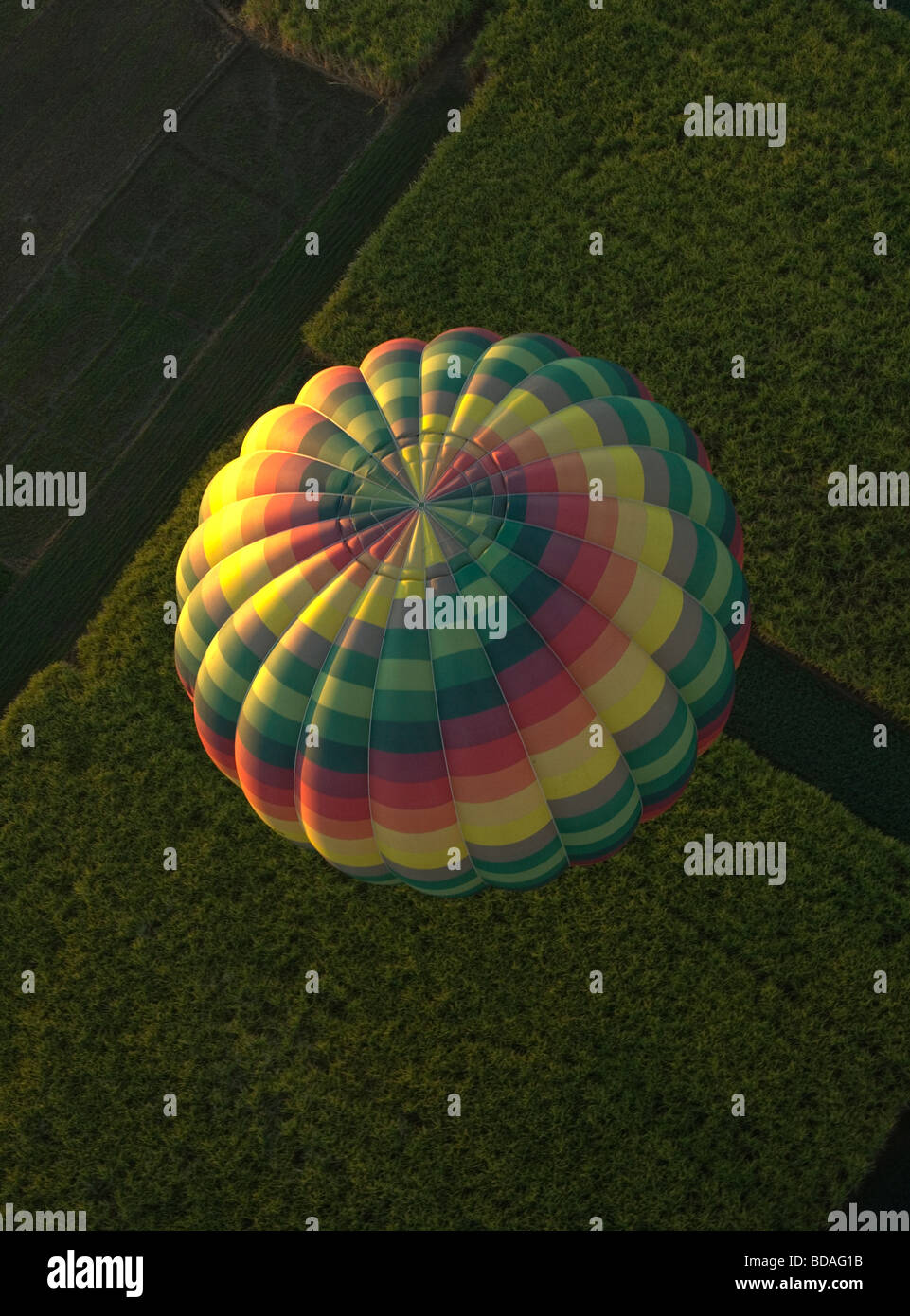 Hot air balloon from above Stock Photo - Alamy
