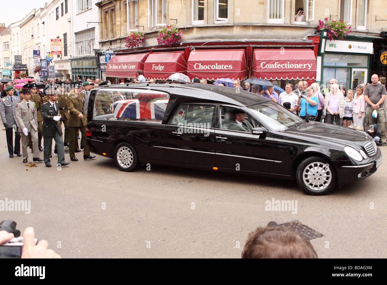 Funeral service cortege of Harry Patch Britains last World War 1 WW1 ...