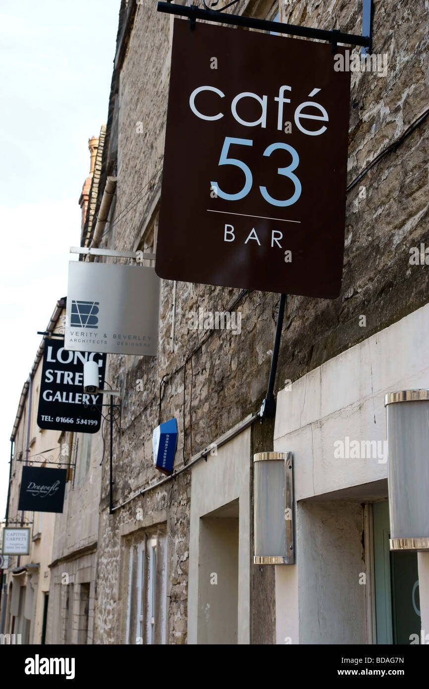 Sign for Café 53 Bar Stock Photo - Alamy