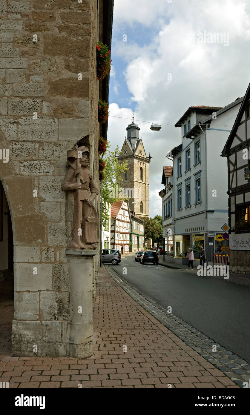 View from Town Hall to St. Kilian church, Korbach, Hesse, Germany Stock ...