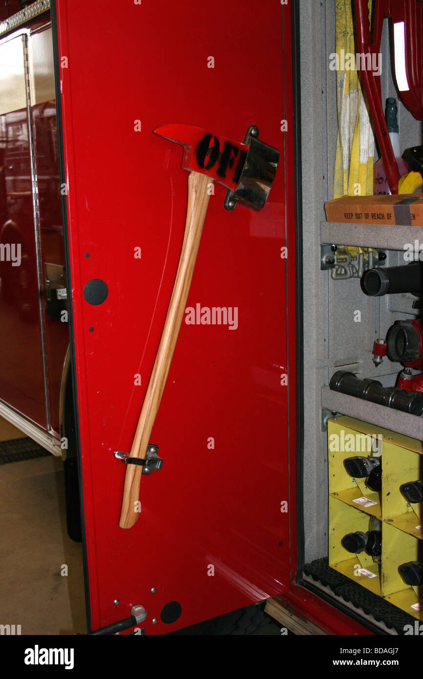 Firefighters Axe stored in Hook & Ladder Truck, Owosso City Fire ...