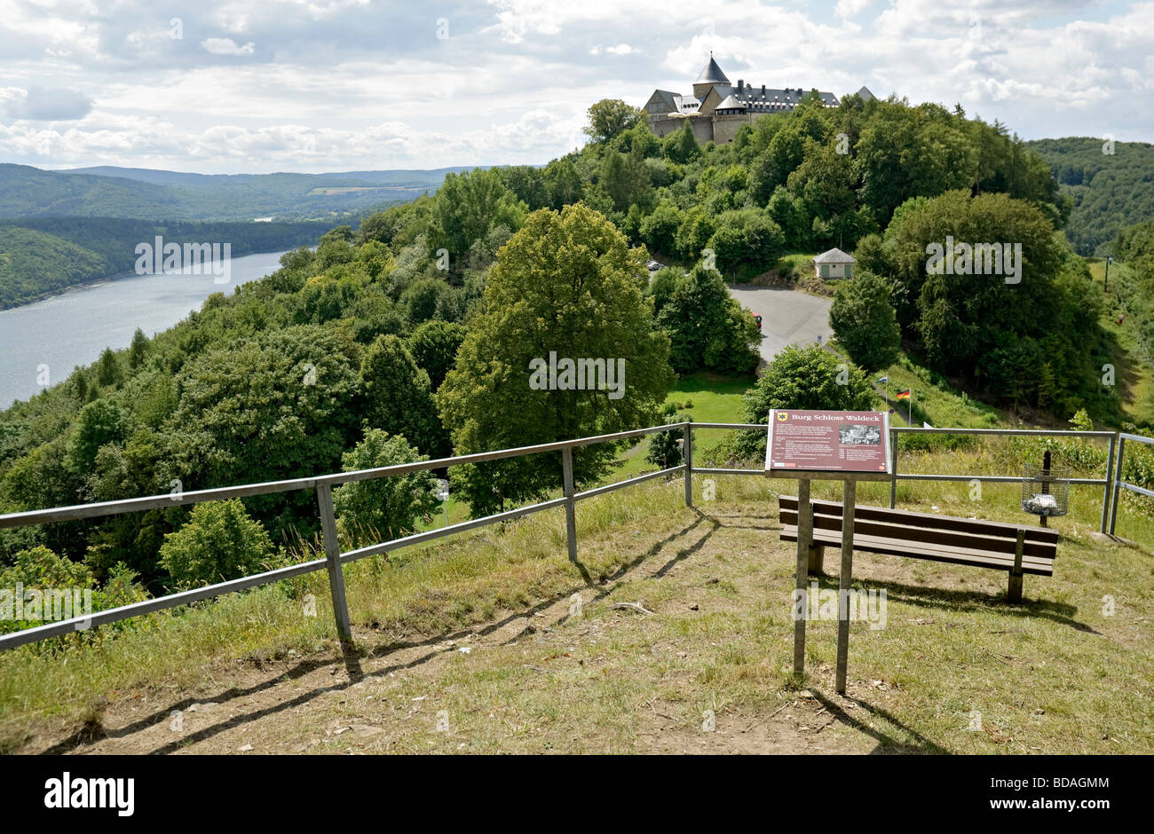 Schloss Waldeck overlooking Edersee lake Hesse, Germany Stock Photo - Alamy
