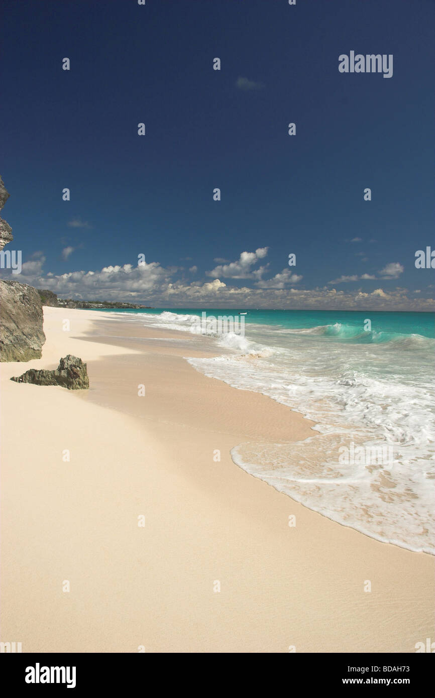 Magnificent untouched white sand beach Barbados south coast Stock Photo ...