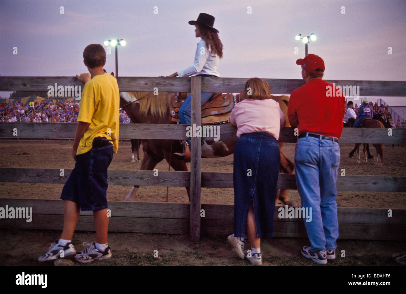 Group of riders put horses through paces for rodeo country fair judges ...