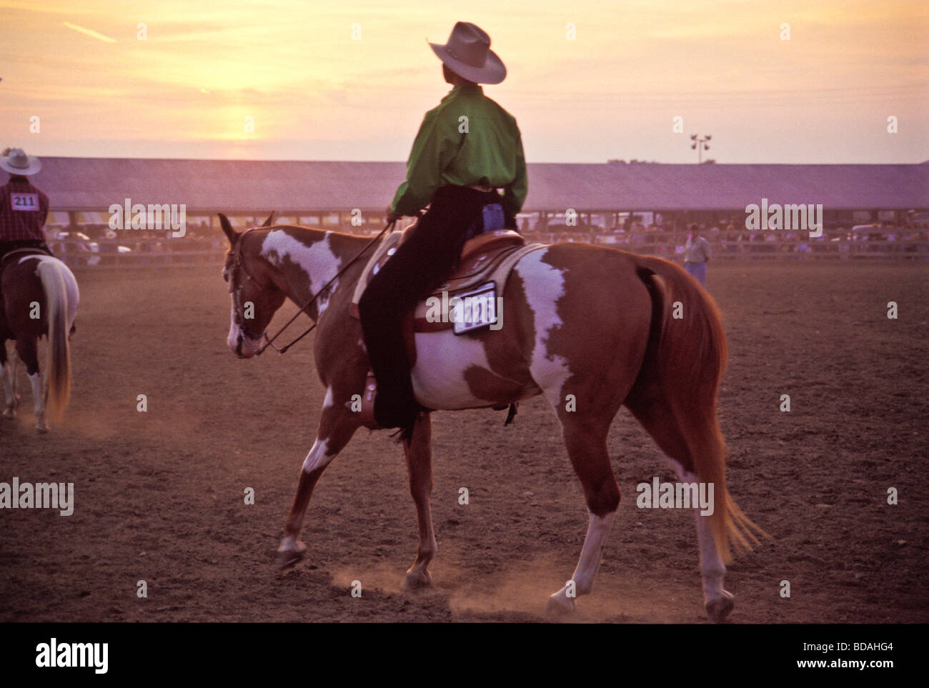 Group of riders put horses through paces for rodeo country fair judges ...