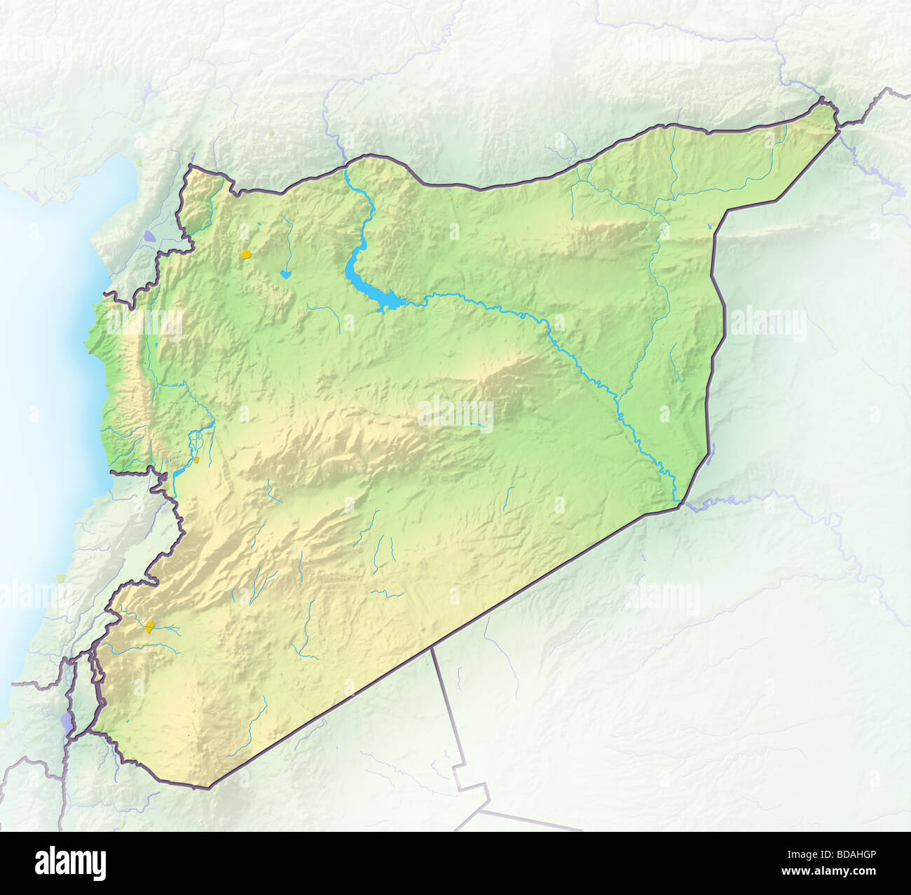 Syria, shaded relief map Stock Photo - Alamy Syria, shaded relief map Stock Photo - Alamy