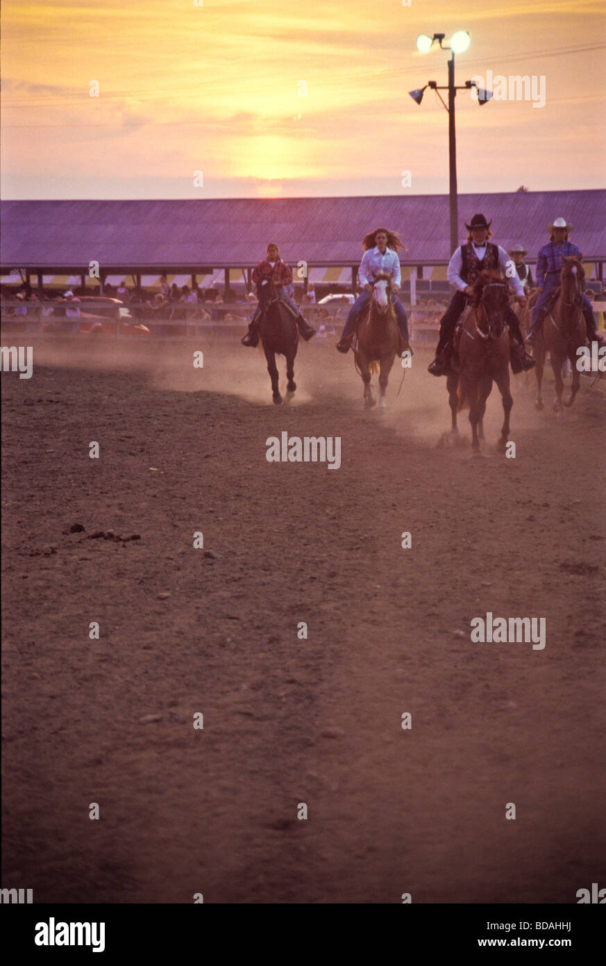 Group of riders put horses through paces for rodeo country fair judges ...