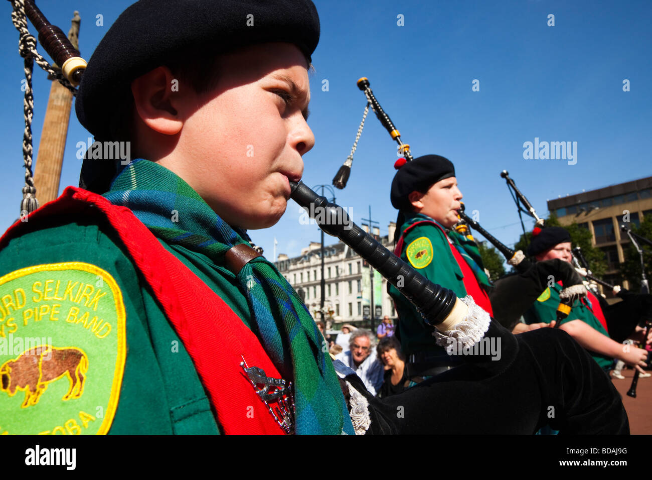 members of the Lord Selkirk Boys Pipe Band of Manitoba playing in ...
