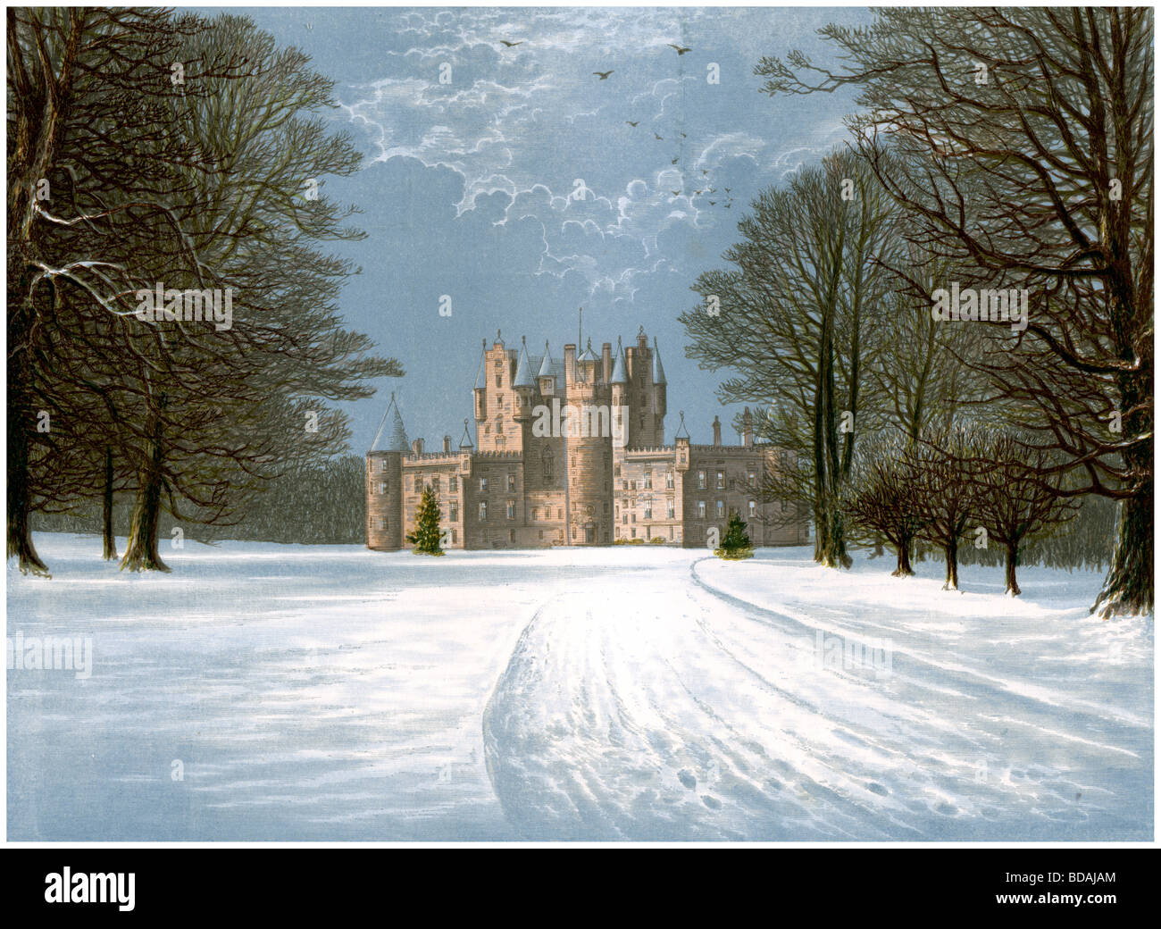 Glamis Castle, Angus, Scotland, home of the Earl of Strathmore, c1880 ...