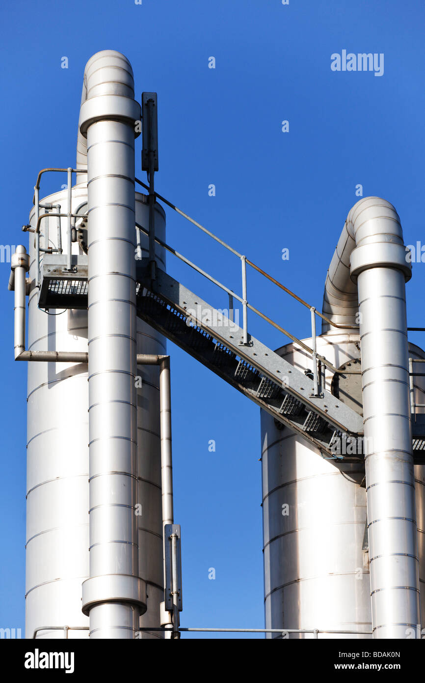 Top of distillation columns at Syral UK s Greenwich Distillery Stock ...