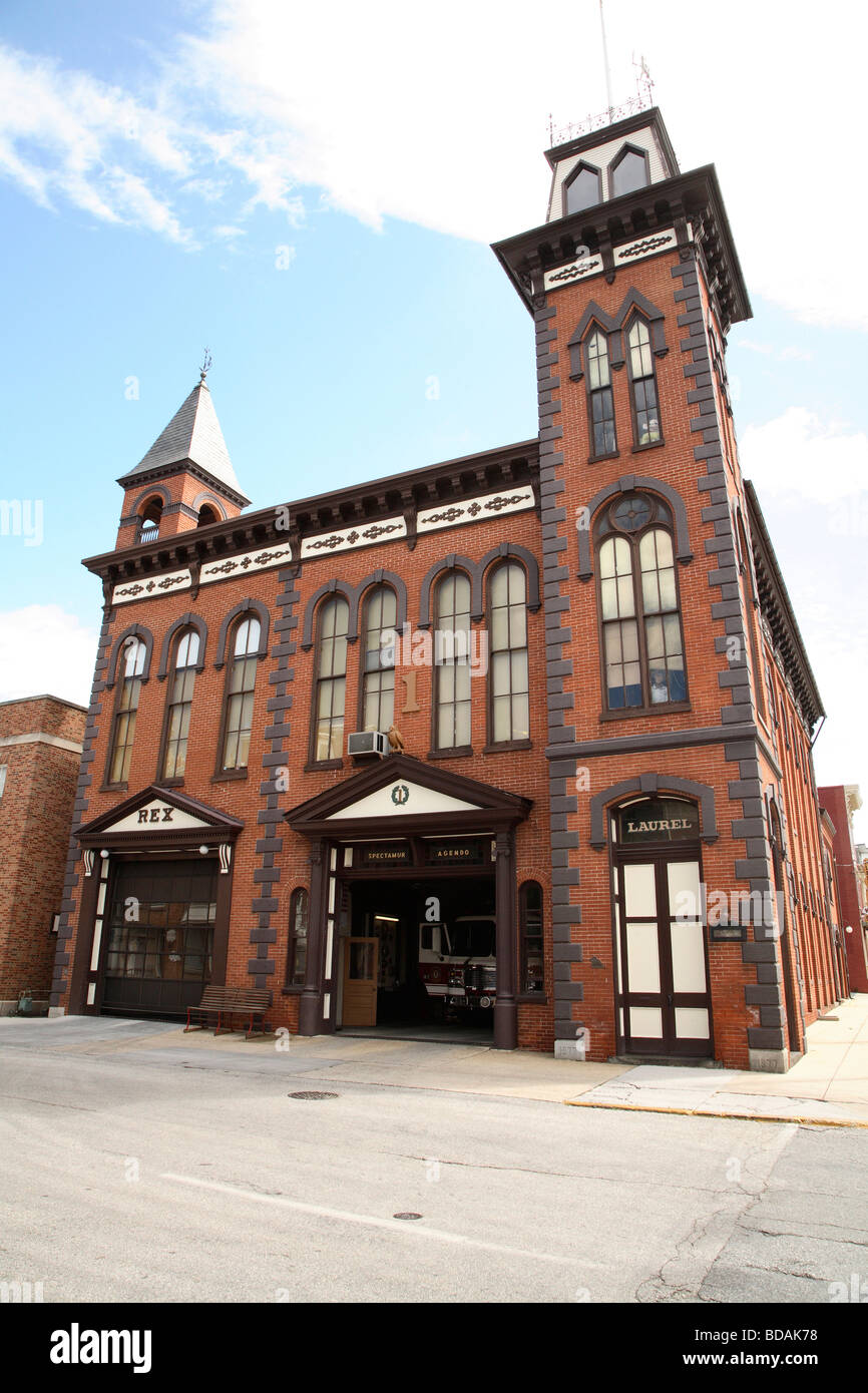 Striking red brick Rex & Laurel Fire House, York, Pennsylvania. Is ...