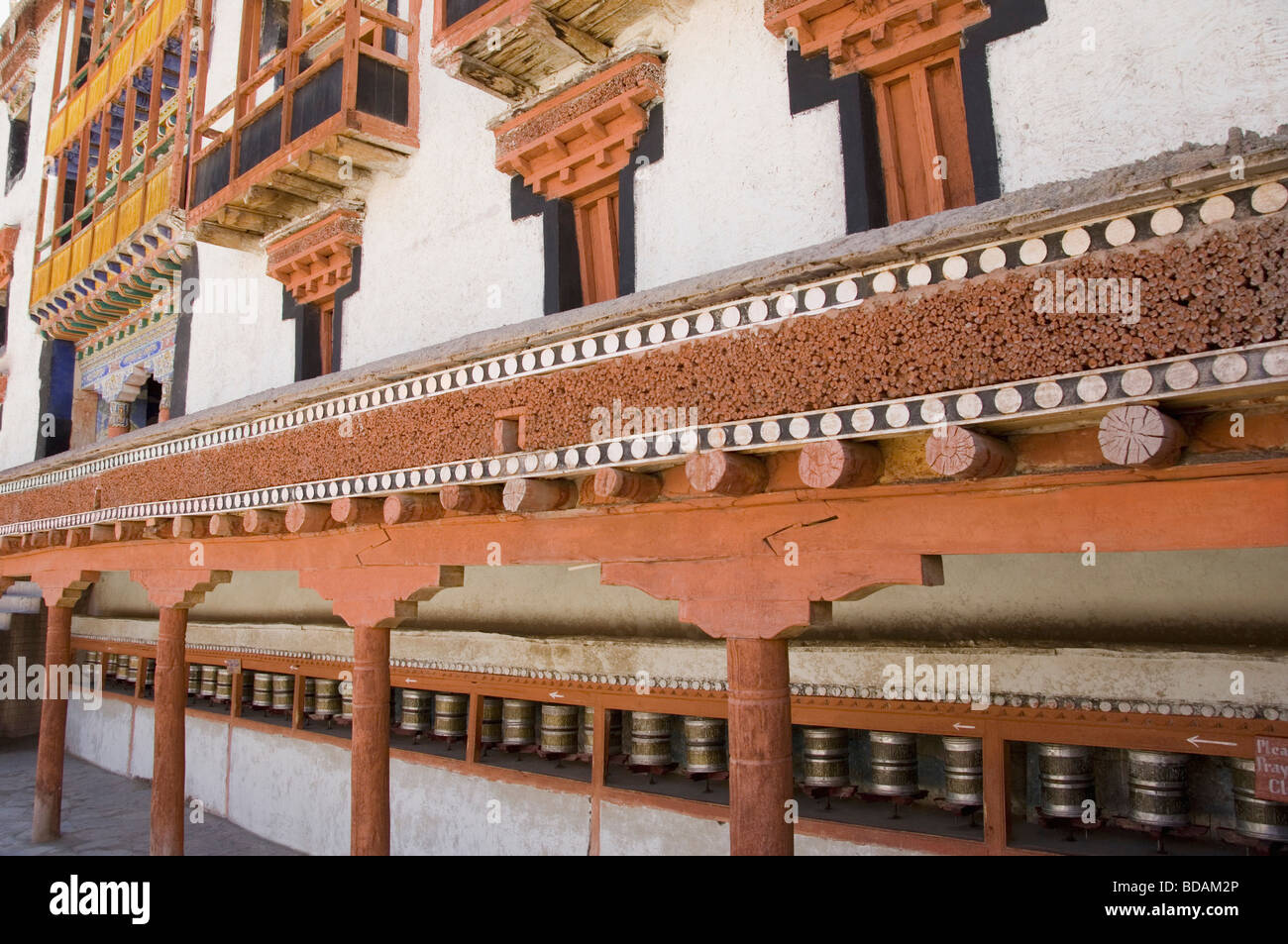 Prayer wheels at a monastery, Hemis Monastery, Hemis, Ladakh, Jammu and ...