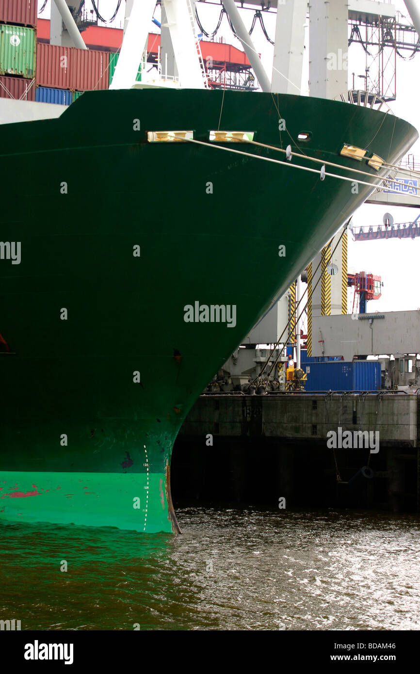 Bow container ship in hamburg hi-res stock photography and images - Alamy