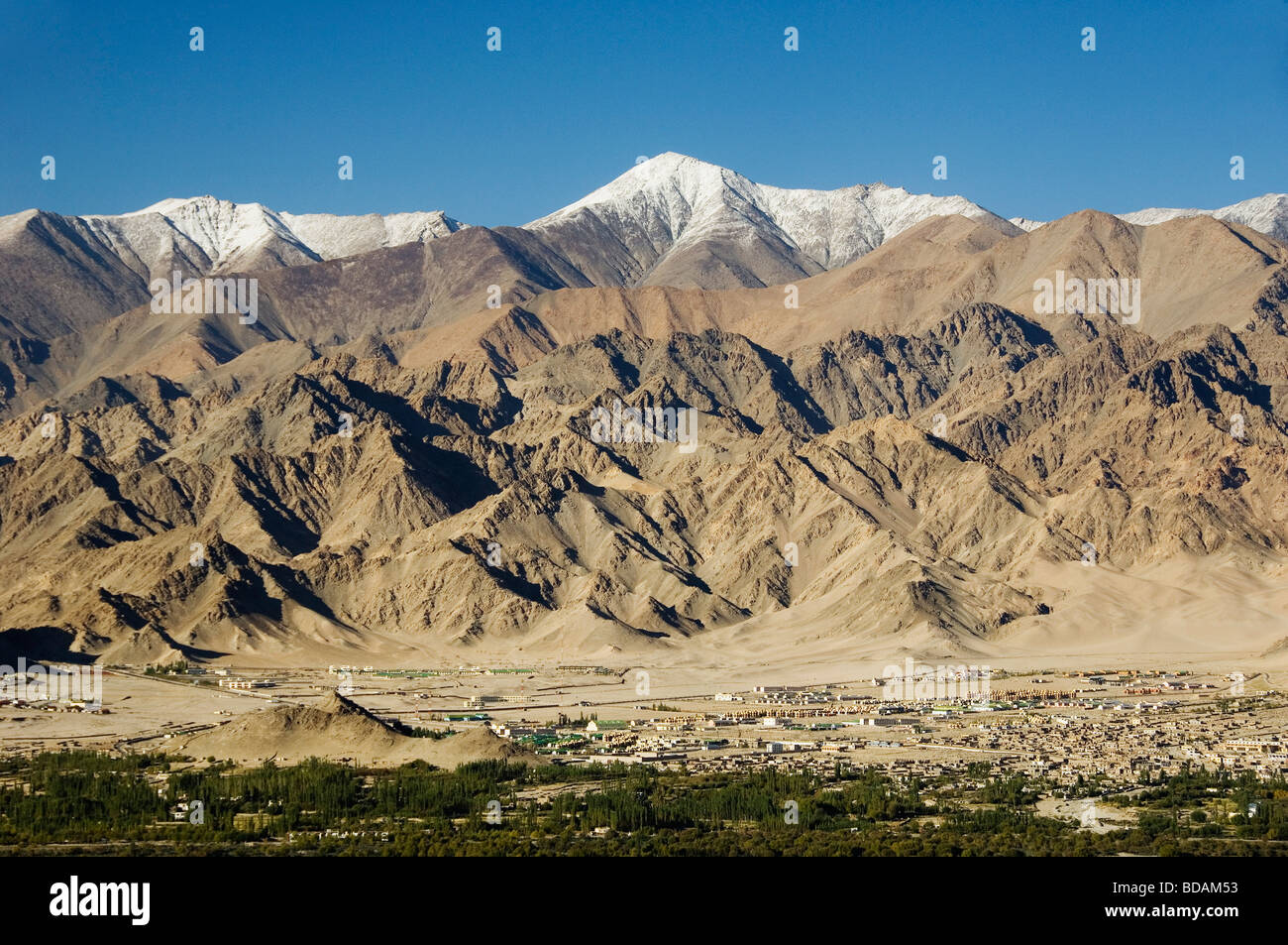 Panoramic view of mountain ranges, Himalayas, Ladakh, Jammu and Kashmir ...