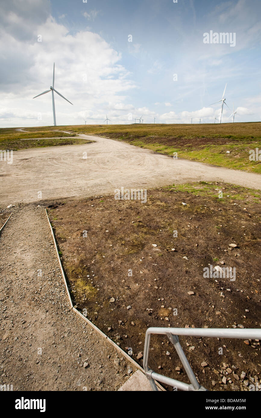 Scout Moor wind farm on the Pennine Moors between Rochdale and ...