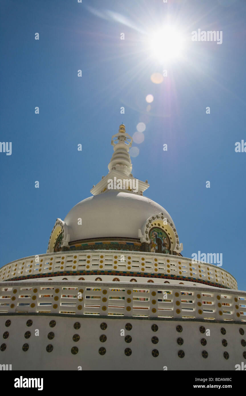 Architectural details of a stupa, Shanti Stupa, Leh, Ladakh, Jammu and ...