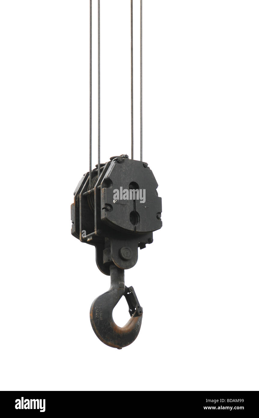 Crane hook isolated on a white background Stock Photo - Alamy