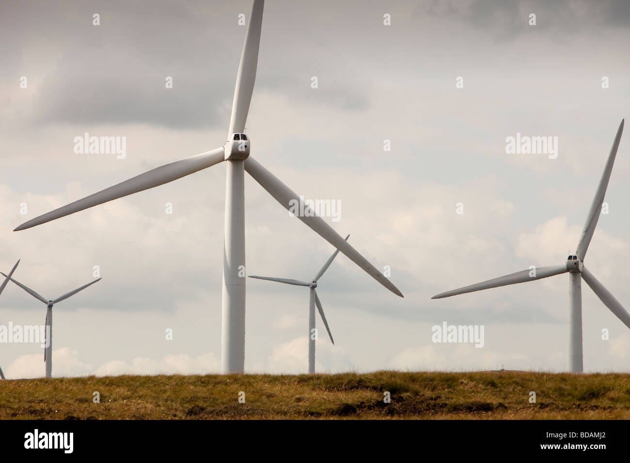 Scout Moor wind farm on the Pennine Moors between Rochdale and ...