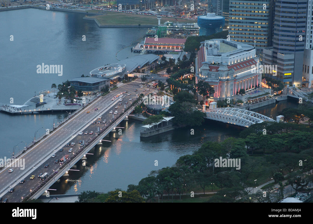 Aerial view of the Fullerton Hotel in Singapore Stock Photo - Alamy