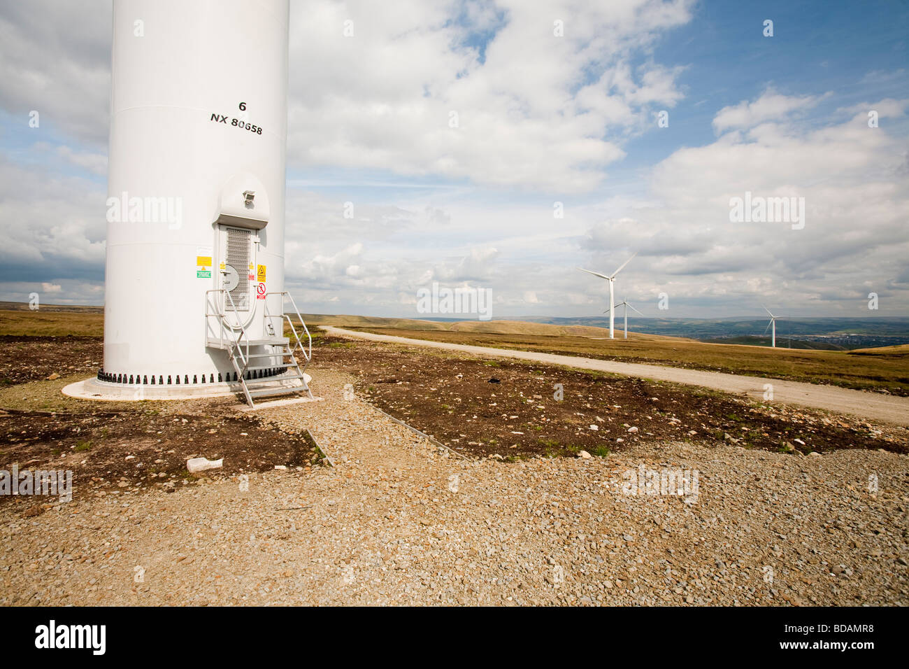 Scout Moor wind farm on the Pennine Moors between Rochdale and ...