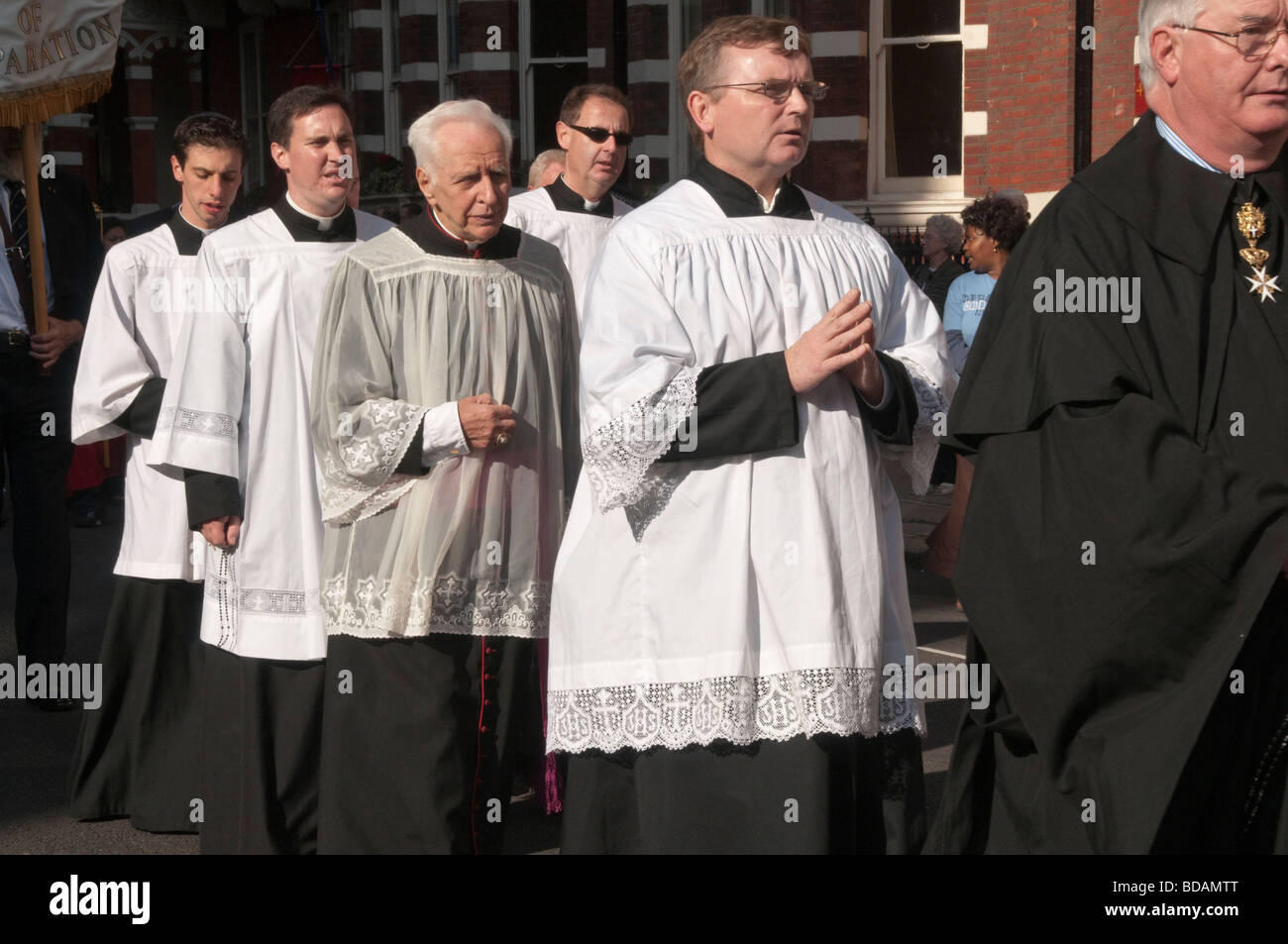 Priests in procession, Rosary Crusade of Reparation, Westminster ...
