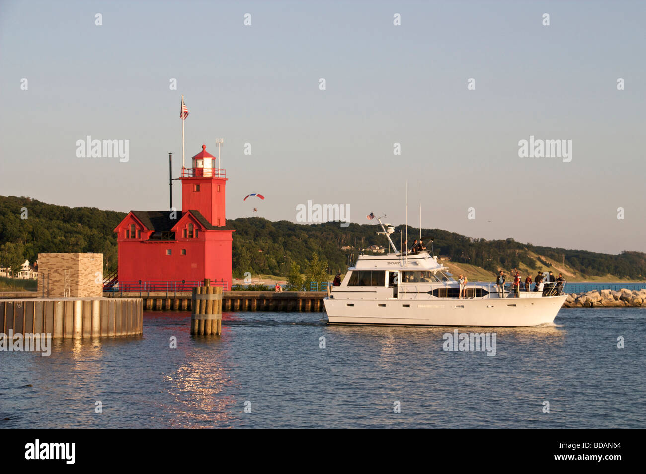 Big Red lighthouse Holland State Park MIchigan Stock Photo - Alamy