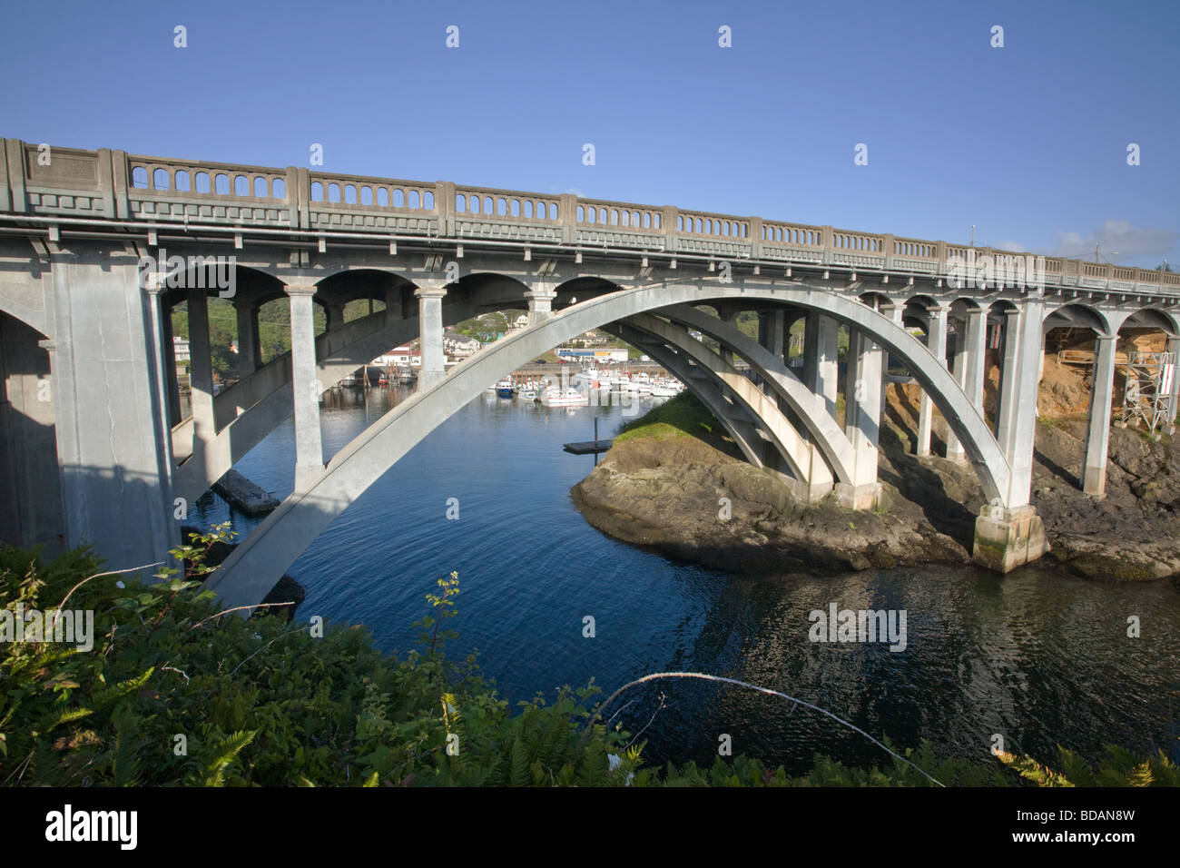 Depoe Bay Oregon is the smallest navigable harbor in the world Stock ...
