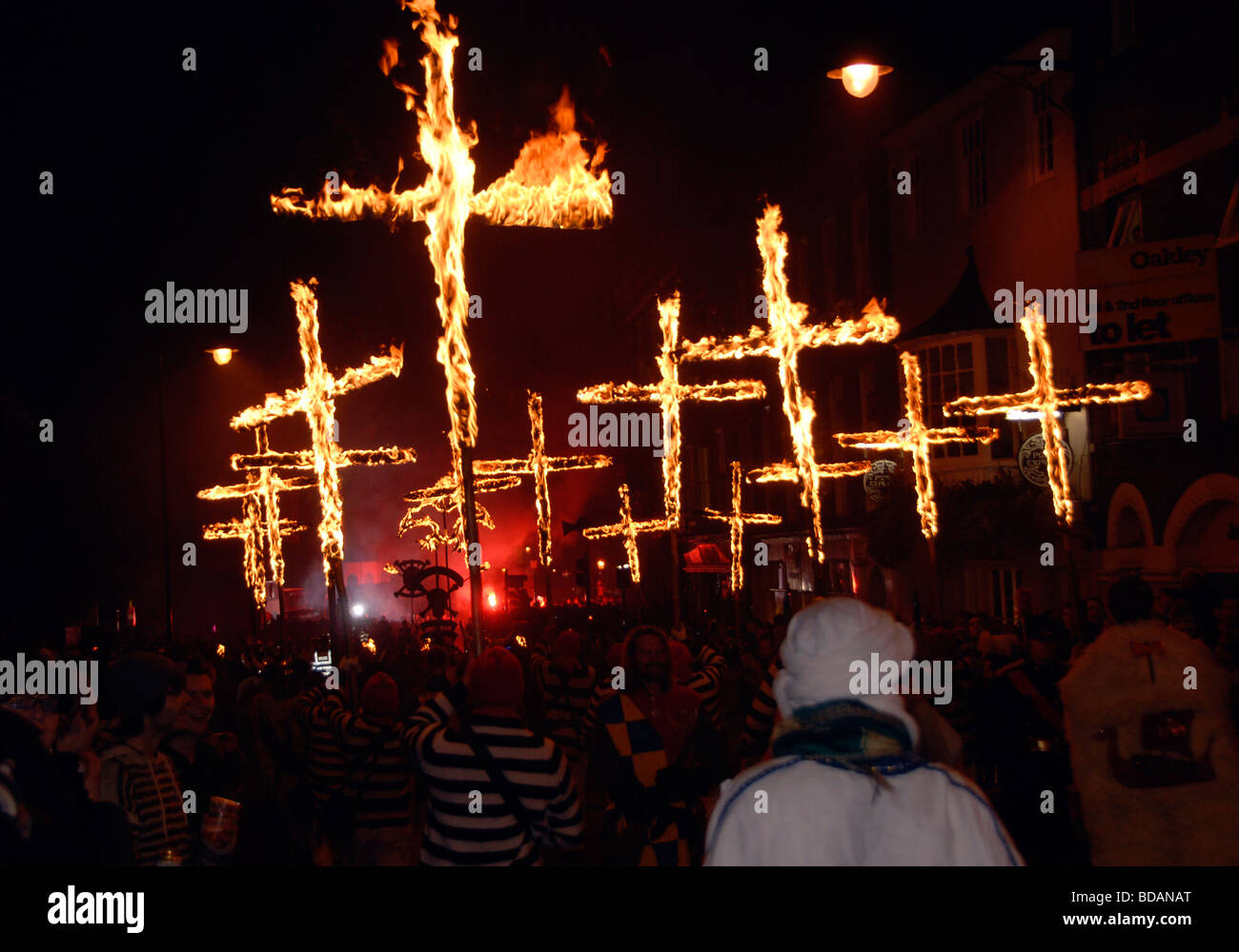 Traditional Bonfire Night Parade In Lewes East Susmemorating Guy Fawkes And The Gunpowder