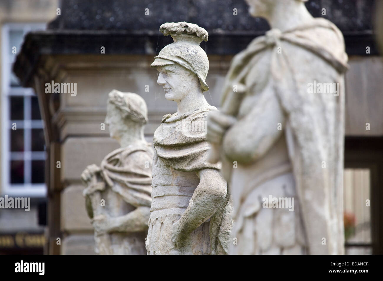 Statue on the Terrace overlooking the Great Bath at The Roman Baths at ...
