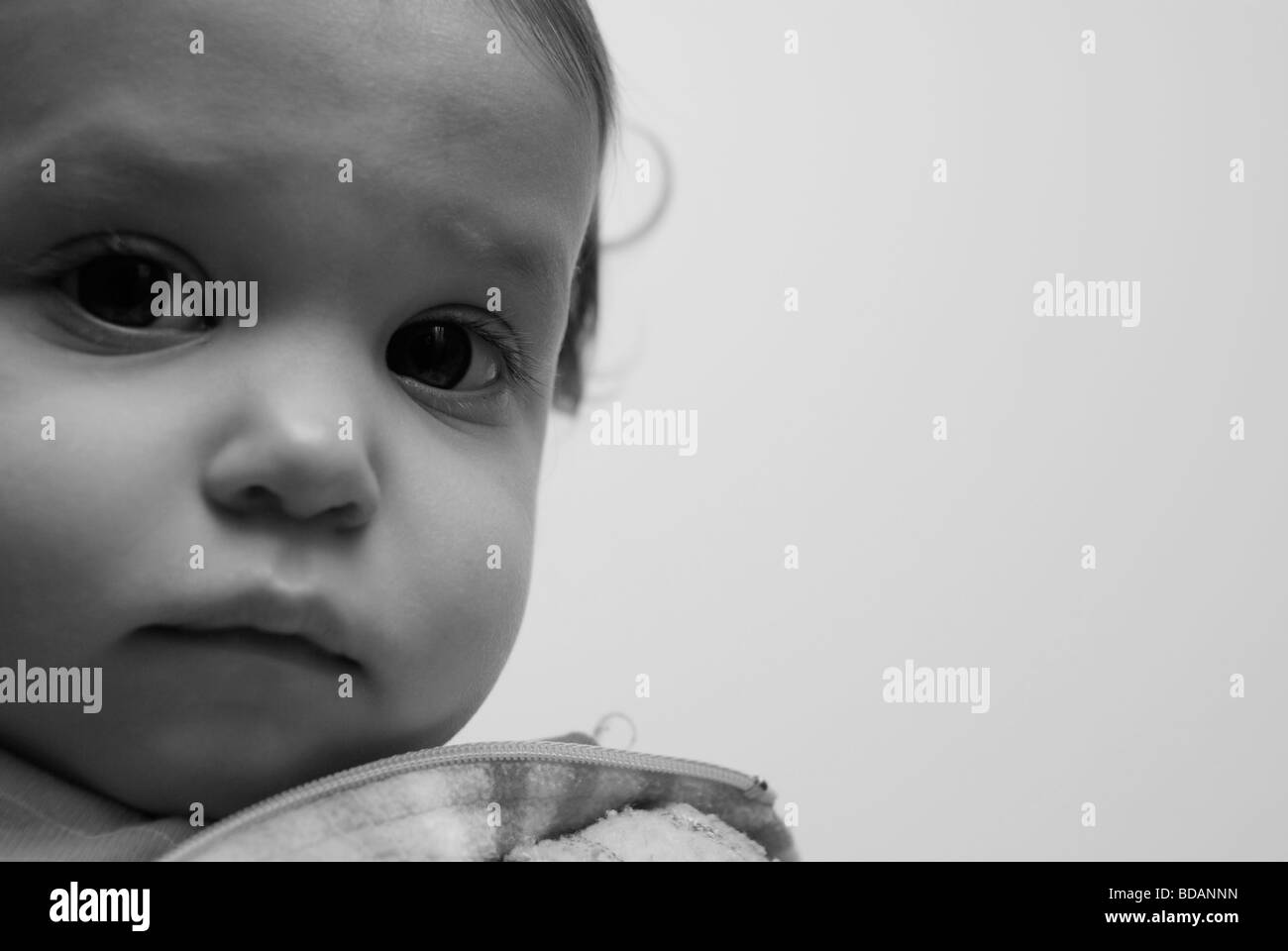Close up Baby portrait with negative space Stock Photo - Alamy