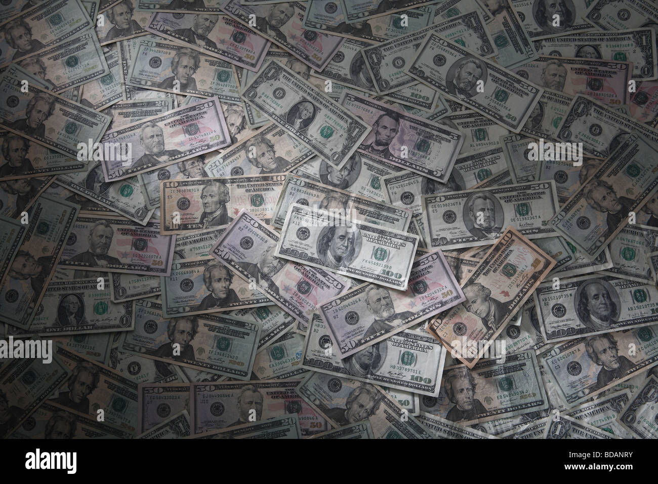 Arrangement common american currency denominations hi-res stock ...