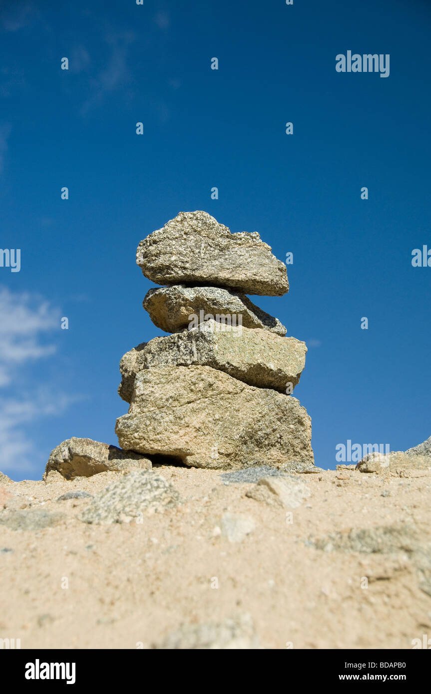 Close-up of a stack of stones, Ladakh, Jammu and Kashmir, India Stock ...