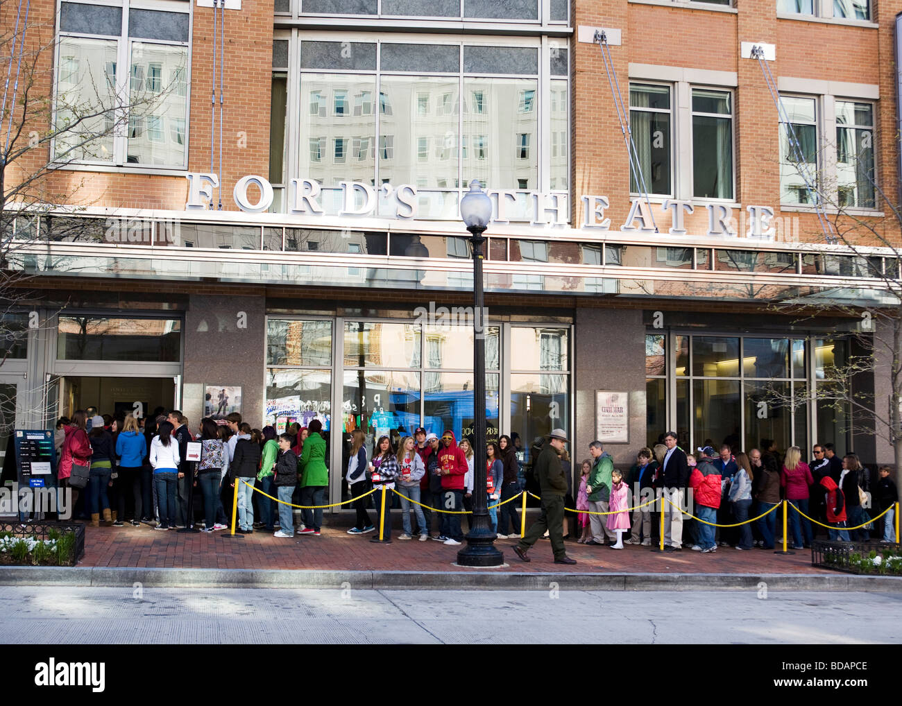 People waiting outside Ford's Theater Stock Photo - Alamy