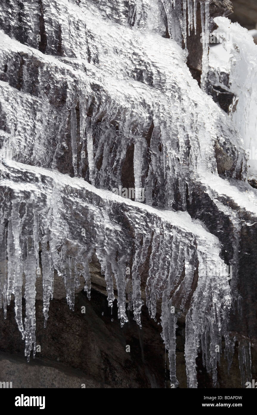 Close-up of a frozen waterfall, Ladakh, Jammu And Kashmir, India Stock ...