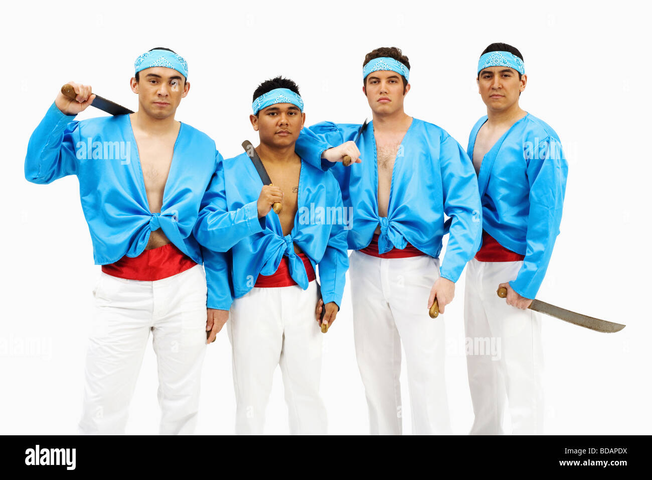 Portrait of four young men in typical Mexican costume Stock Photo - Alamy