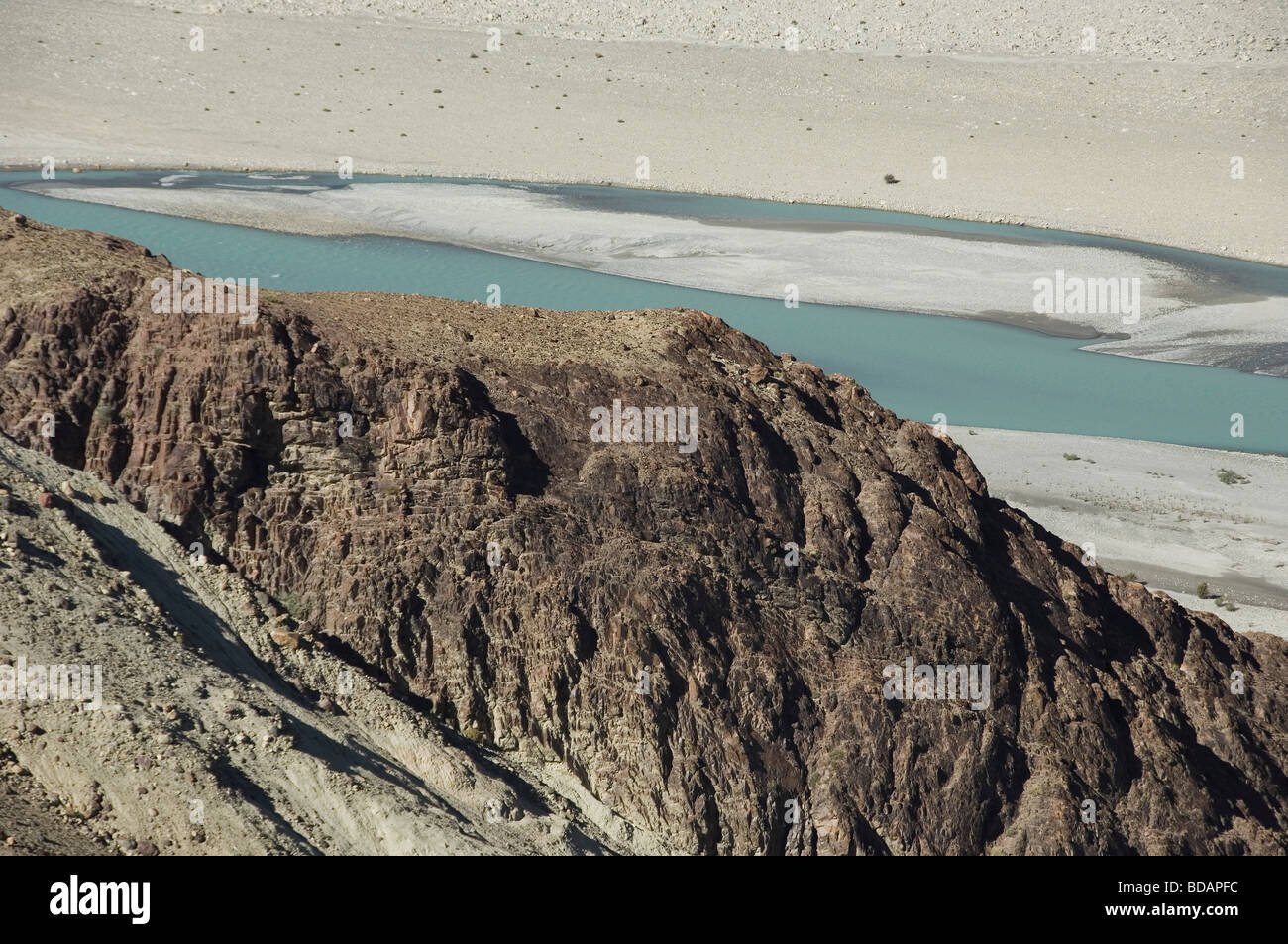 River flowing through a valley, Shyok River, Nubra Valley, Ladakh ...