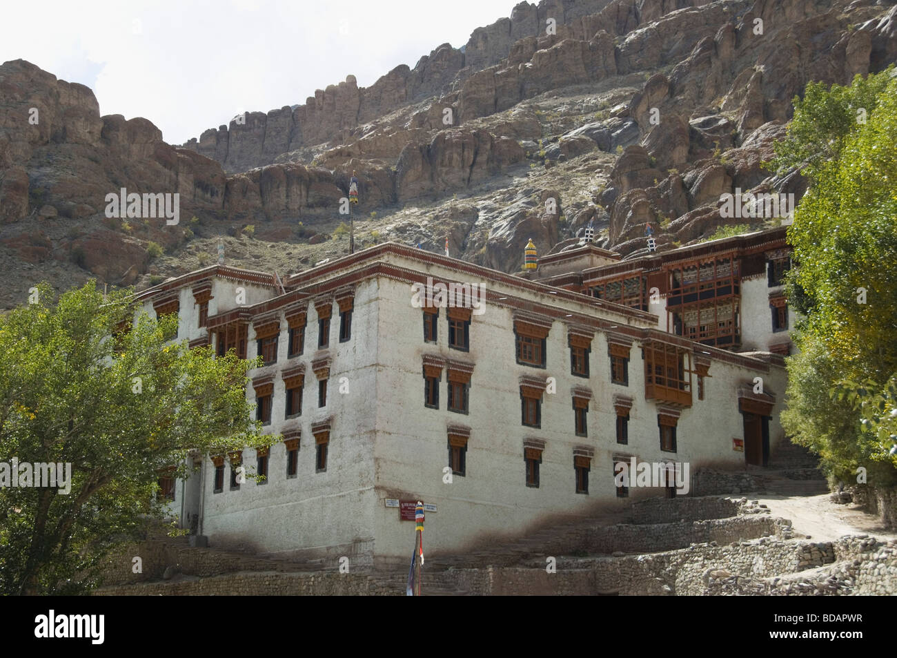 Monastery with mountain range in the background, Hemis Monastery, Hemis ...