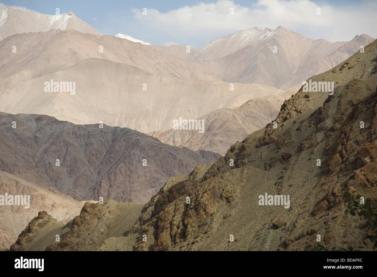 Panoramic view of mountain ranges, Ladakh, Jammu and Kashmir, India ...