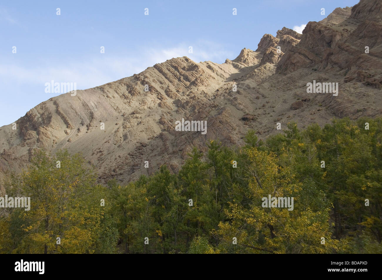 Low angle view of mountain ranges, Ladakh, Jammu and Kashmir, India ...