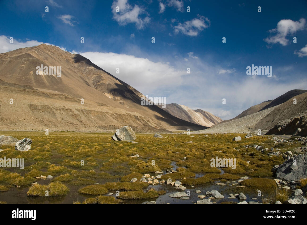 Panoramic view of a mountain ranges, Ladakh, Jammu and Kashmir, India ...