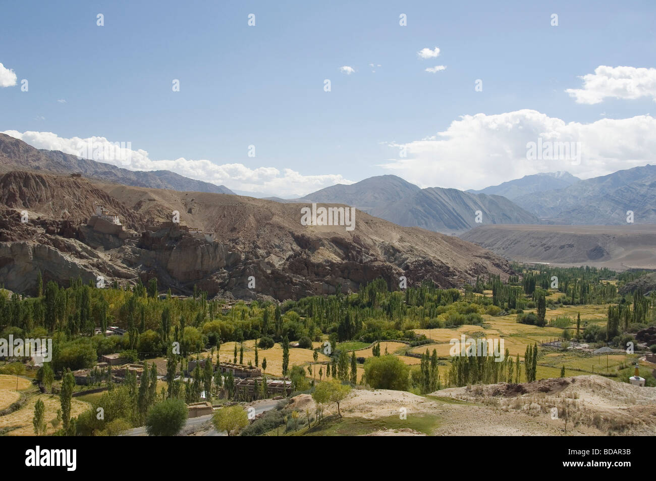Monastery in mountains, Basgo Monastery, Ladakh, Jammu and Kashmir ...