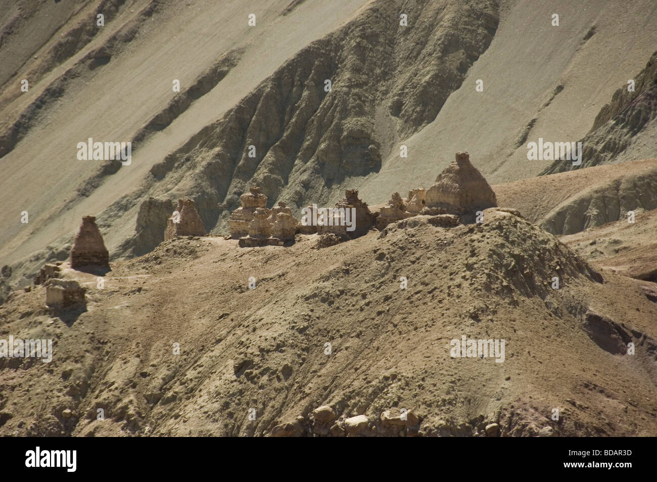 Monastery in mountains, Basgo Monastery, Ladakh, Jammu and Kashmir ...