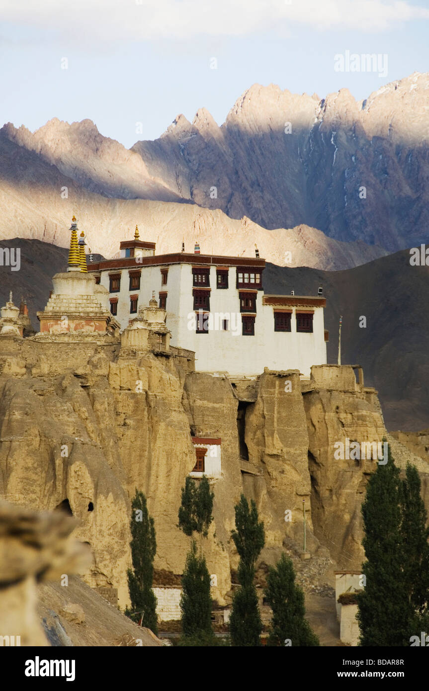 Monastery on a mountain, Lamayuru Monastery, Ladakh, Jammu and Kashmir ...
