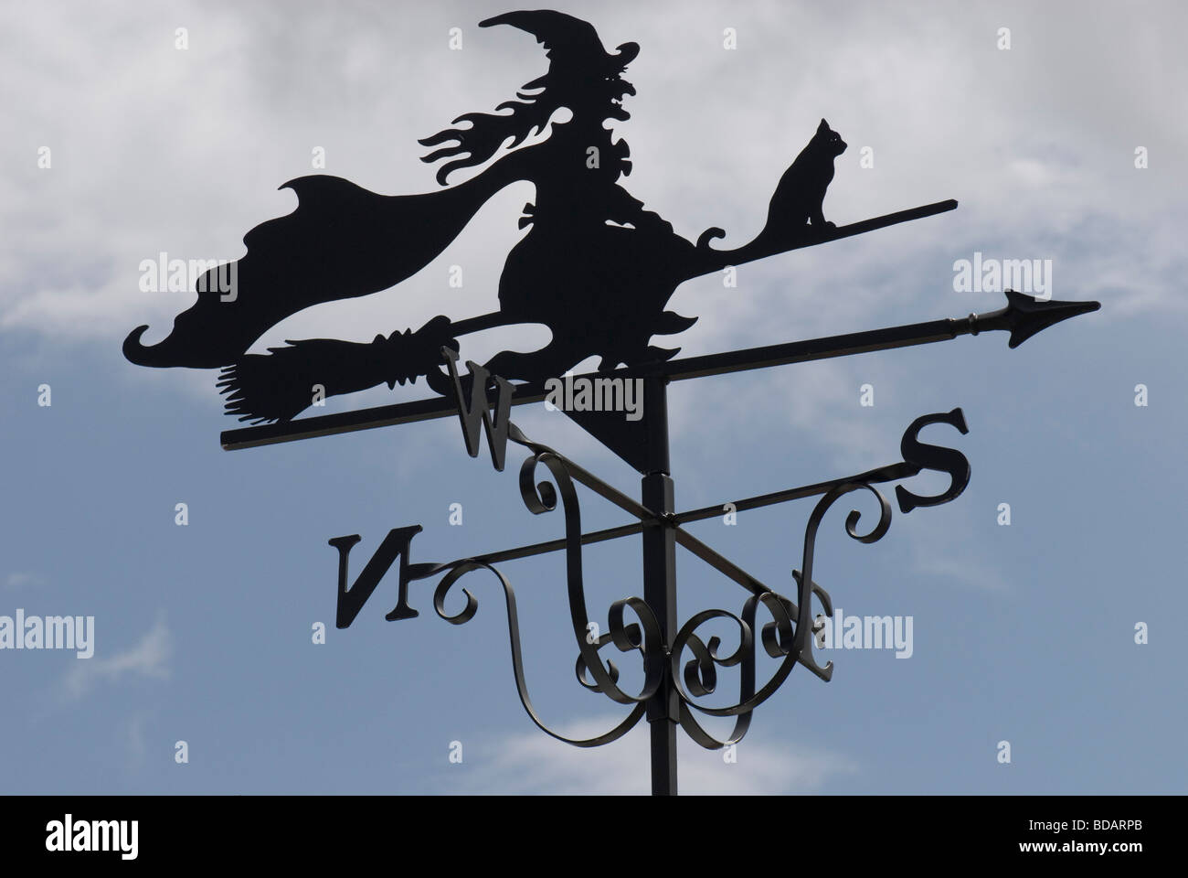 Witch weather vane Stock Photo - Alamy