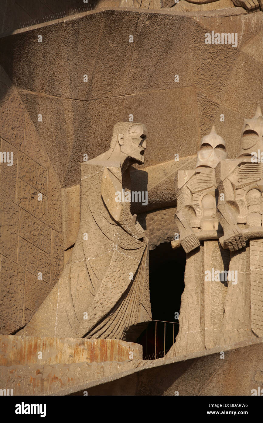 Close-up view of the Sagrada Familia in the city of Barcelona in Spain ...