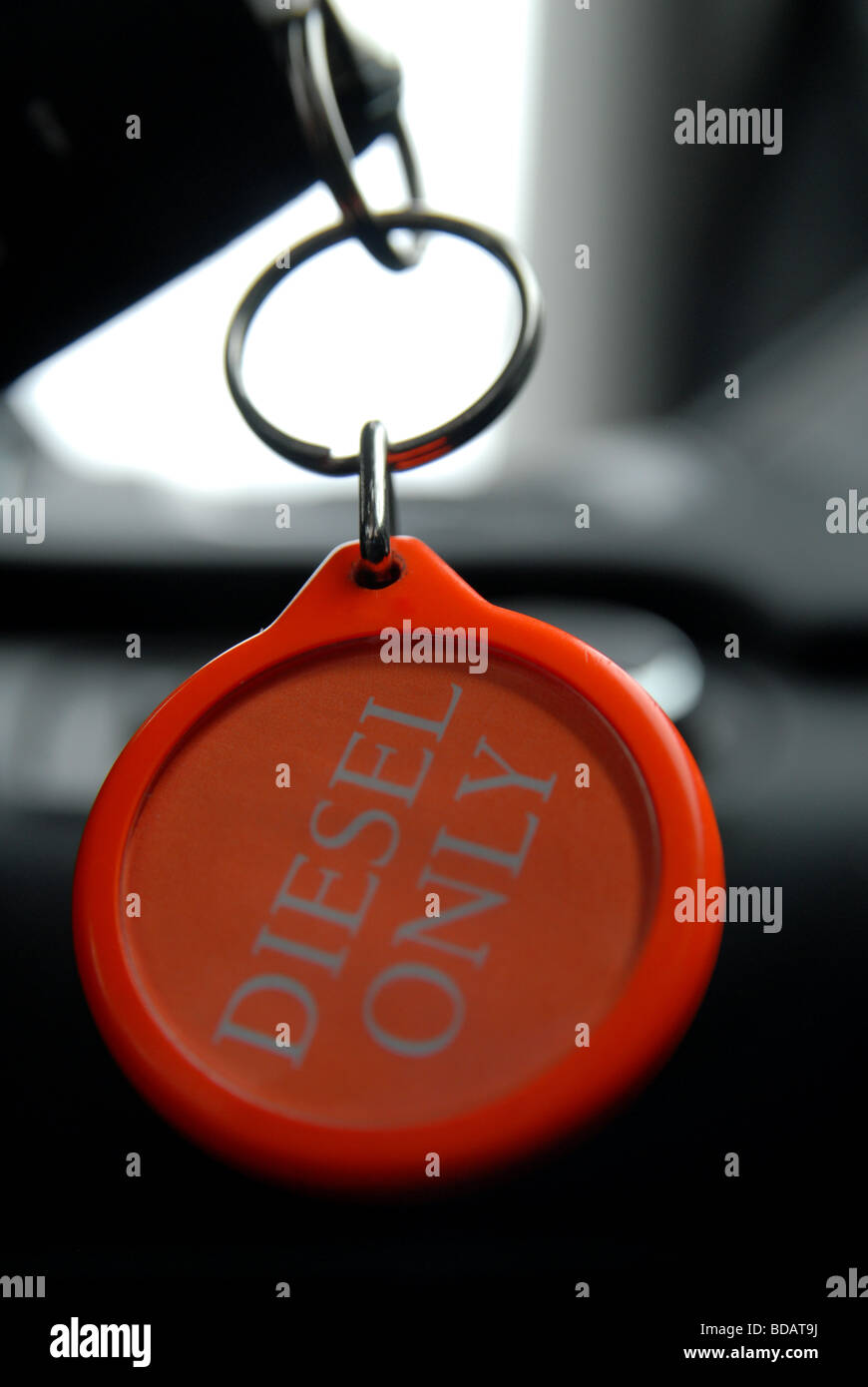Diesel Only Key ring on car key Stock Photo - Alamy