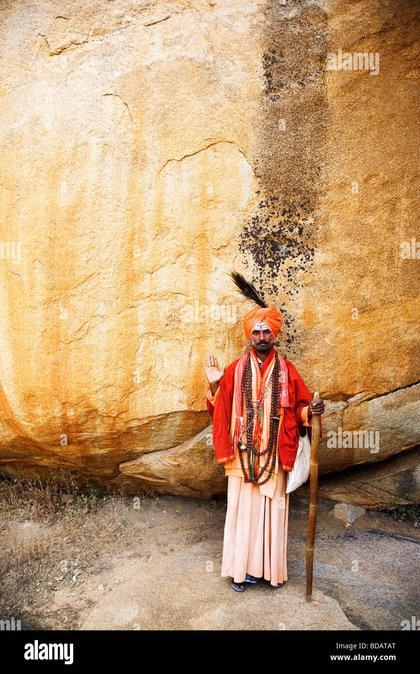 Sadhu with a stick hi-res stock photography and images - Alamy
