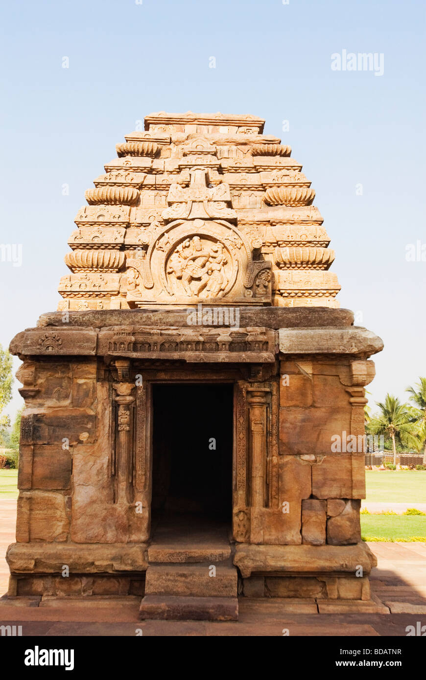 Facade of a temple, Jambulinga Temple, Pattadakal, Bagalkot, Karnataka ...