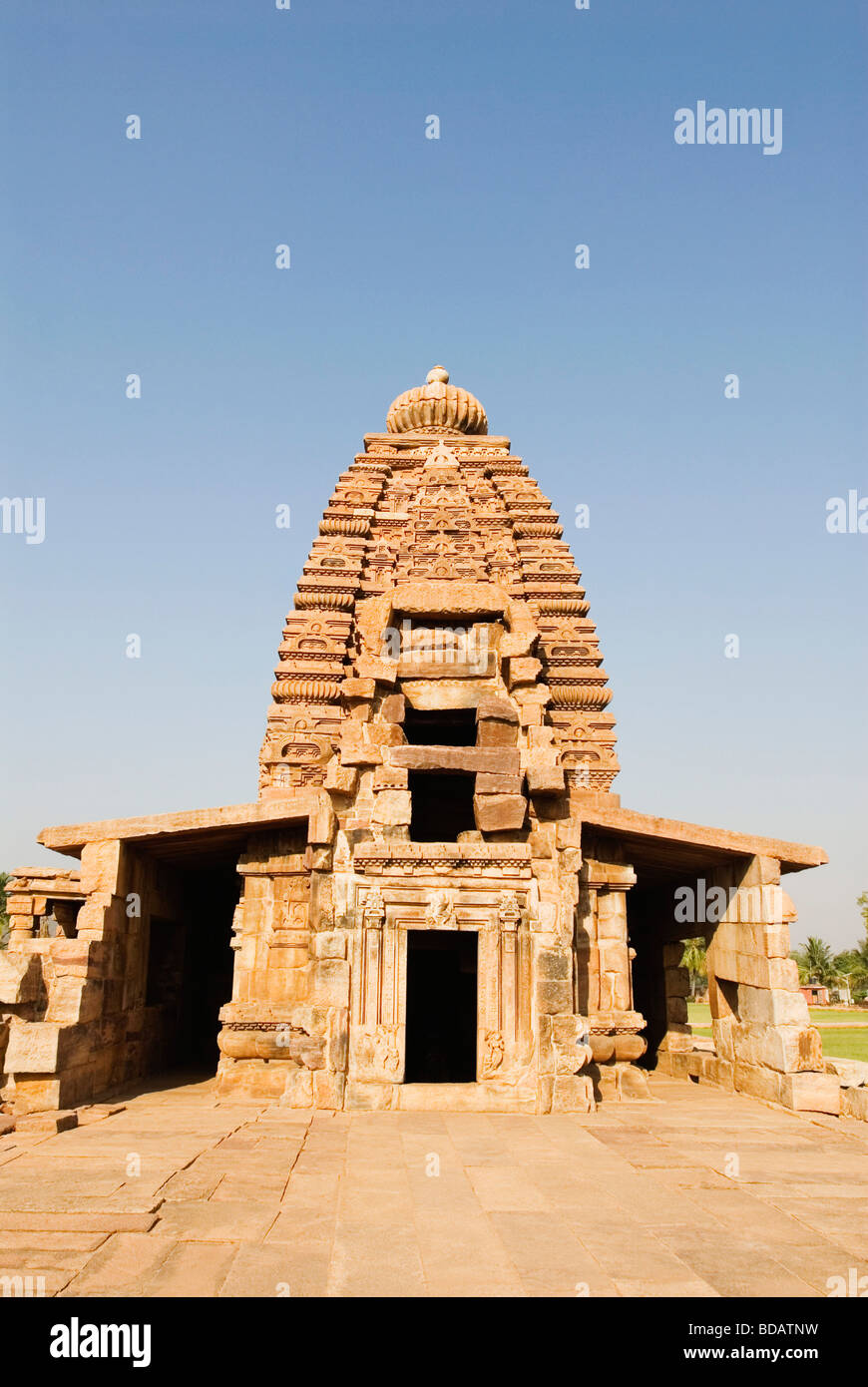 Facade of a temple, Jambulinga Temple, Pattadakal, Bagalkot, Karnataka ...