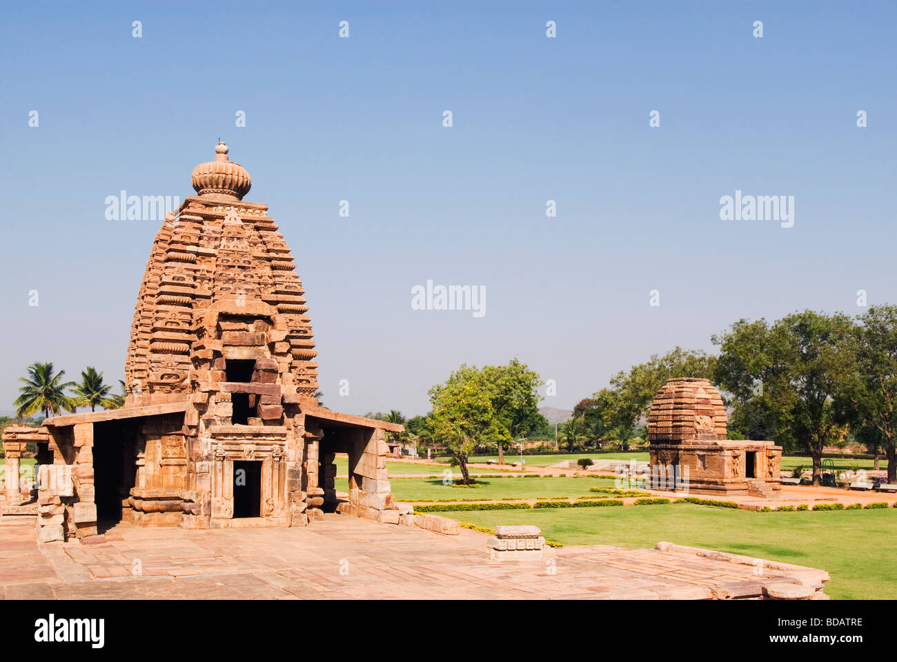 Facade of a temple, Jambulinga Temple, Pattadakal, Bagalkot, Karnataka ...